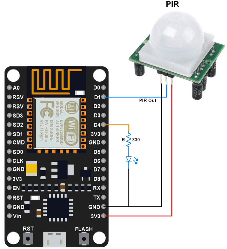 How to detect motion with a PIR sensor and ESP8266? – FAQ About Electronics
